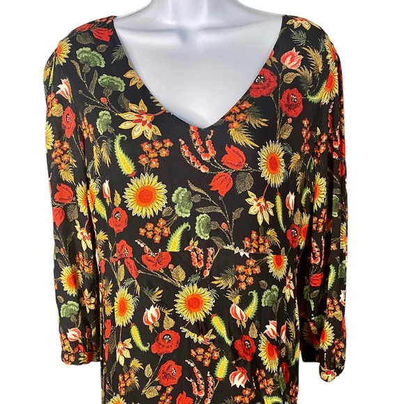 Uncle Frank | Dresses | Uncle Frank Black Foral Ruffle Detail Maxi ...